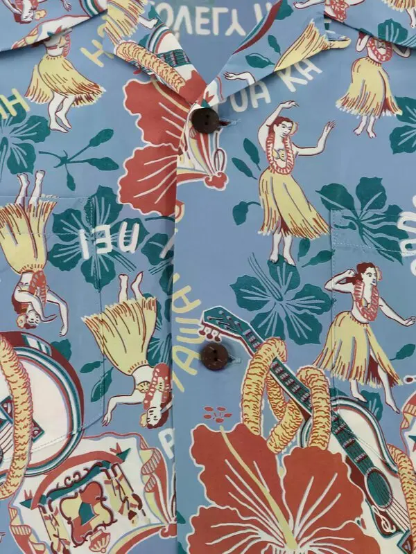 SUN SURF Dancer-print Shirt