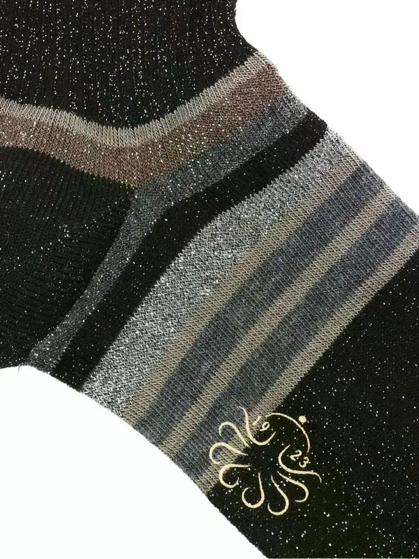 ALTO MILANO Glitter-striped Socks