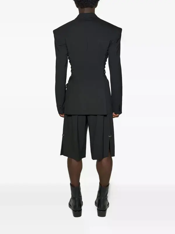 MUGLER Lace-up Padded-shoulder Jacket