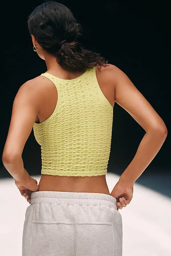LYREBIRD Textured Scoop-neck Tank Top - Muted Citrus