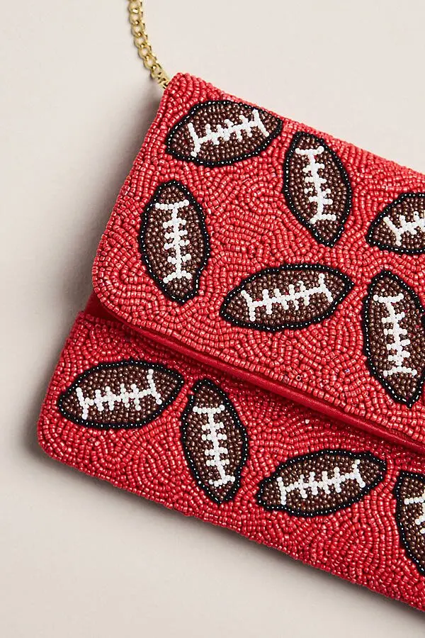 LISI LERCH Beaded Football Clutch - Red