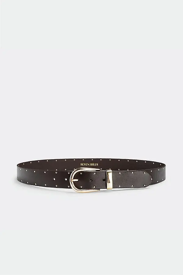 SEVEN HILLS Westside Studded Belt - Brown