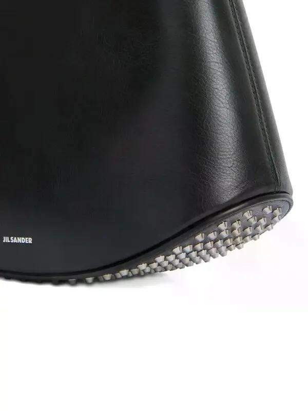JIL SANDER Eldorado Studded Shoulder Bag - Black