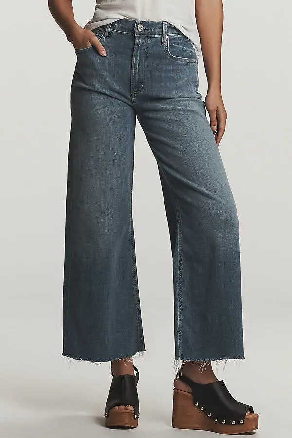 Citizens Of Humanity Lyra High-rise Wide-leg Cropped Jeans - Medium Denim