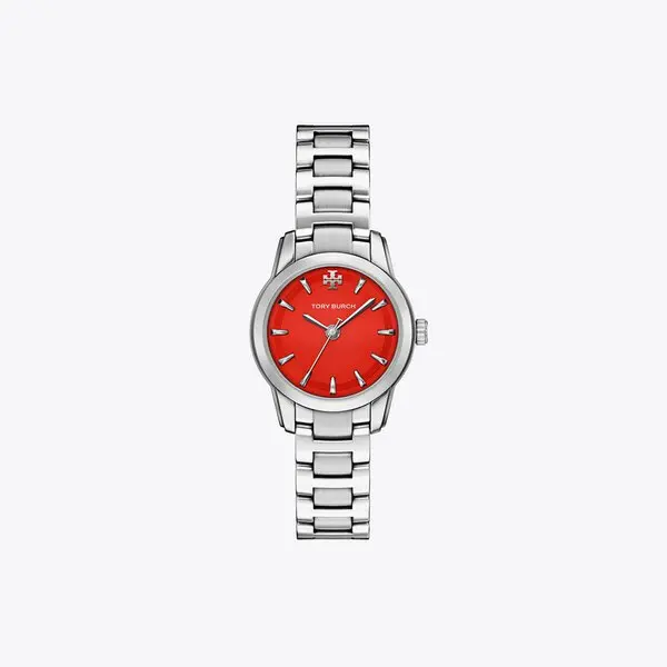 Tory Burch Small Miller Watch - Red/silver