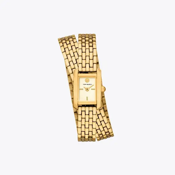 Tory Burch Mini Eleanor Double Wrap Watch - Ivory/gold