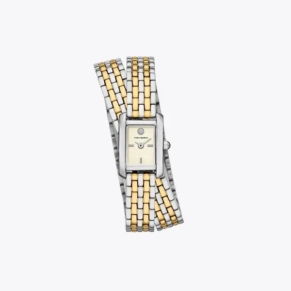 Tory Burch Mini Eleanor Double Wrap Watch - Ivory/two-tone
