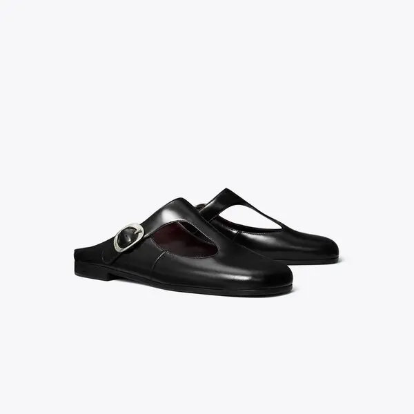 Tory Burch Violet T-strap Mule - Perfect Black