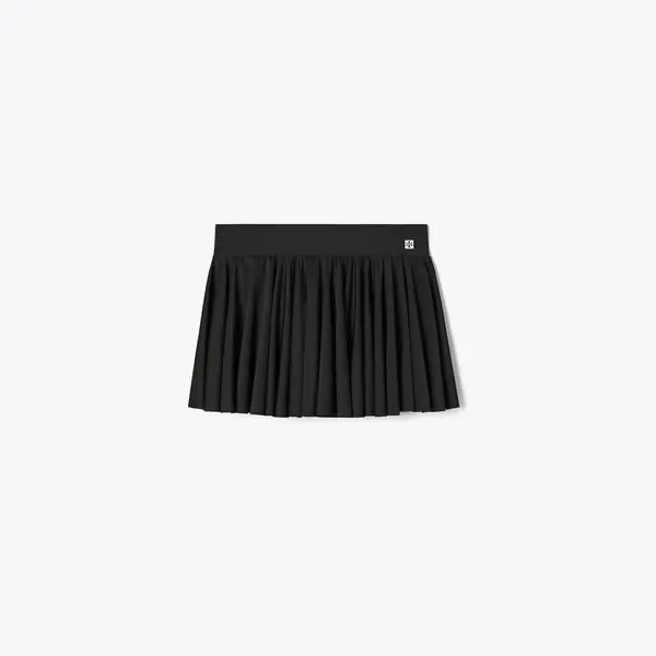 Tory Burch Flounce Jersey Tennis Skirt - Black