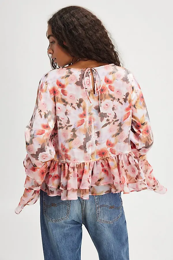 For Love & Lemons Fallen Floral Top