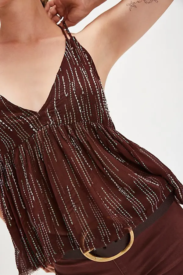 Free People Ariel Cami - Warm Chocolate