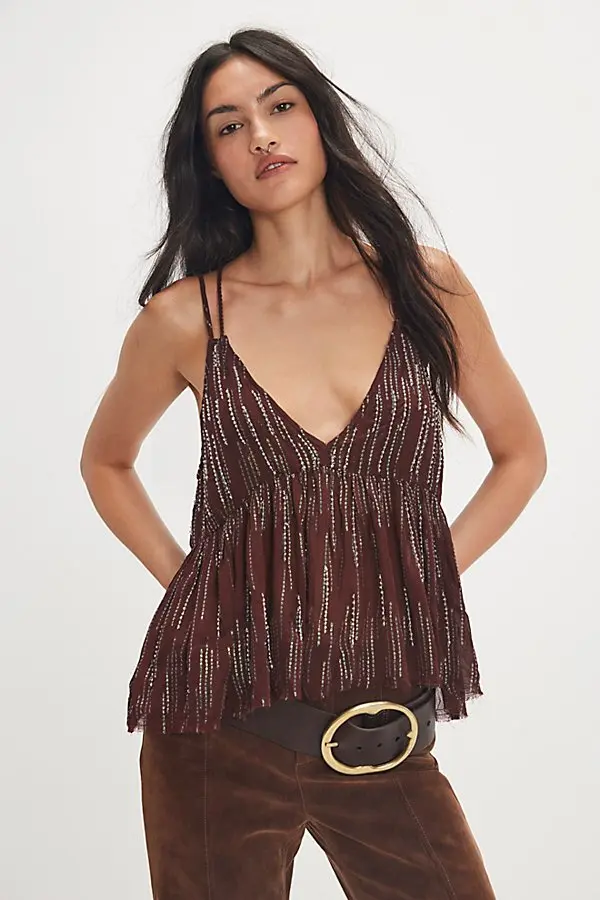 Free People Ariel Cami - Warm Chocolate