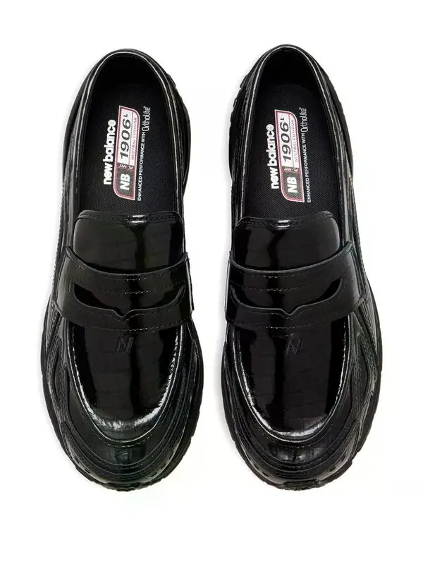 NEW BALANCE Crocodile-effect Slip-on Sneakers - Black/black