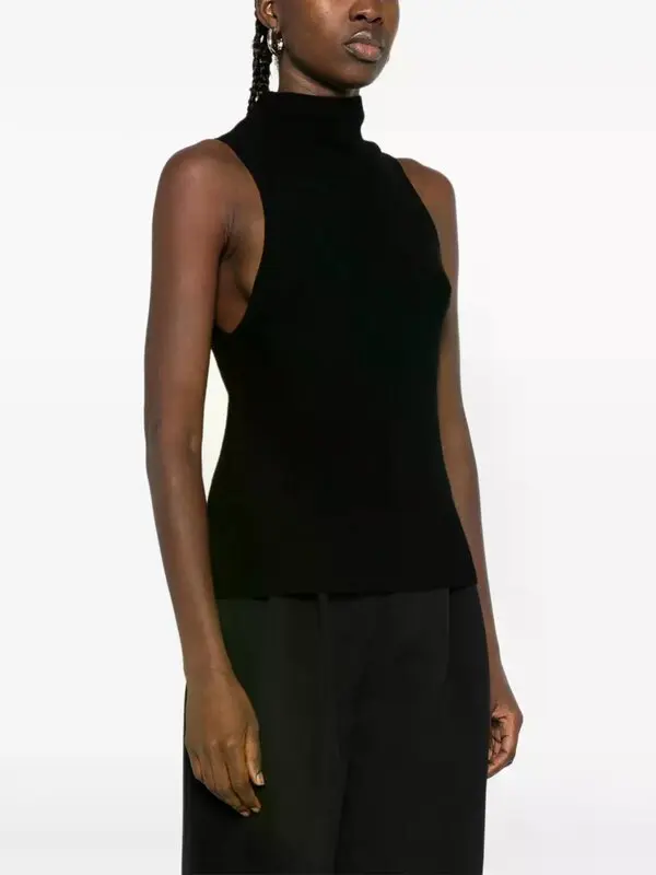 ST. AGNI High-neck Sleeveless Top - Black