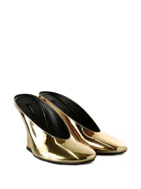Givenchy 95mm Mirrored Leather Mules
