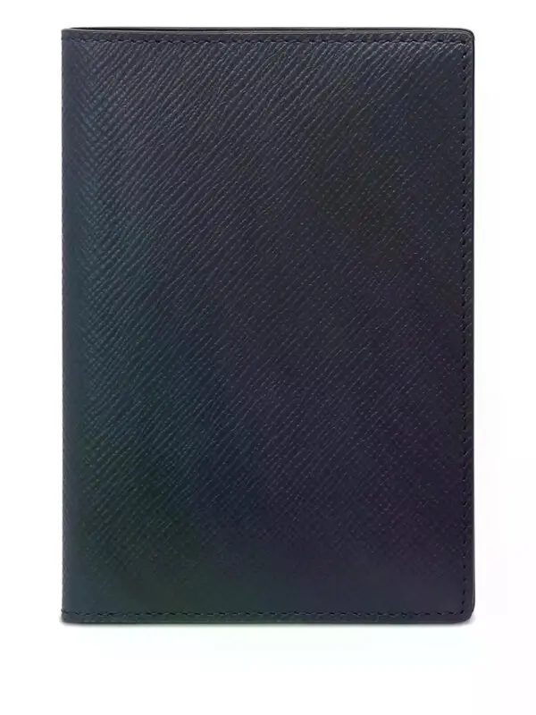 Smythson Panama Leathert Passport Cover - Blue