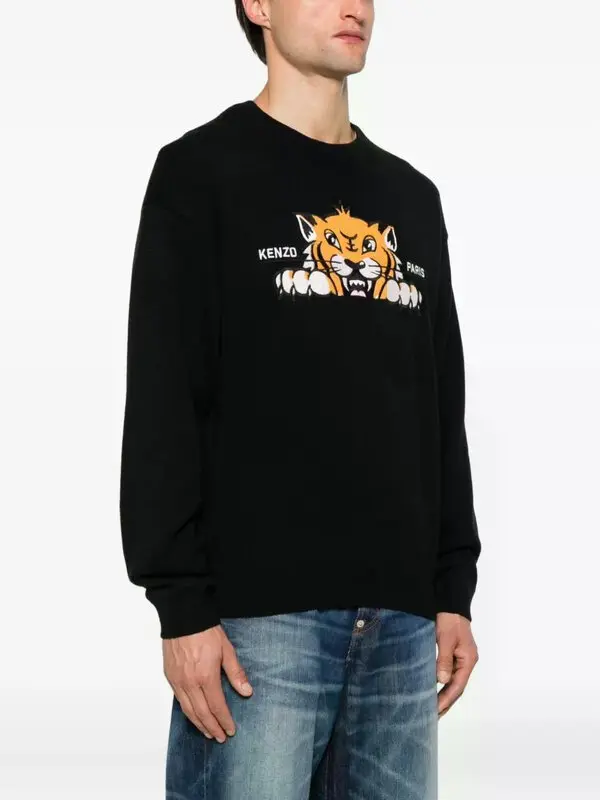 Kenzo Embroidered Tiger Crew-neck Sweater