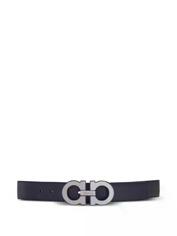 FERRAGAMO Gancini Reversible Belt - Blue