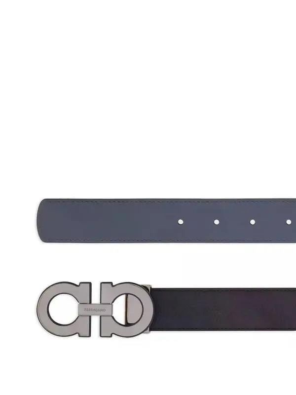 FERRAGAMO Reversible Gancini Belt - Blue