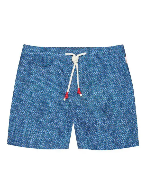 Orlebar Brown Patterned Drawstring Swim Shorts - Blue