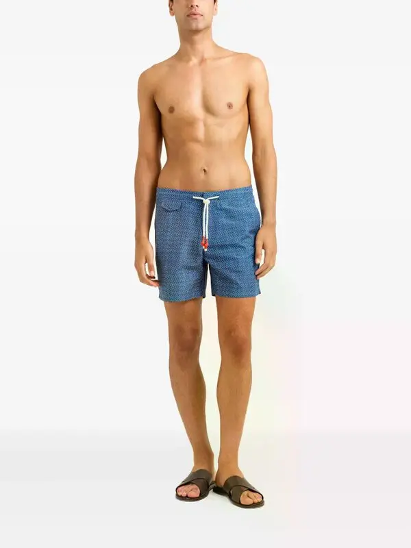 Orlebar Brown Patterned Drawstring Swim Shorts - Blue