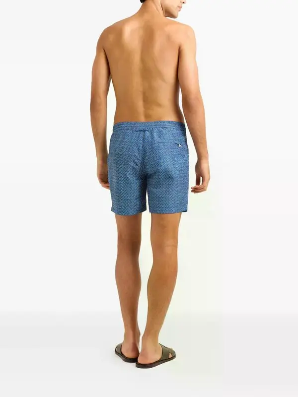Orlebar Brown Patterned Drawstring Swim Shorts - Blue