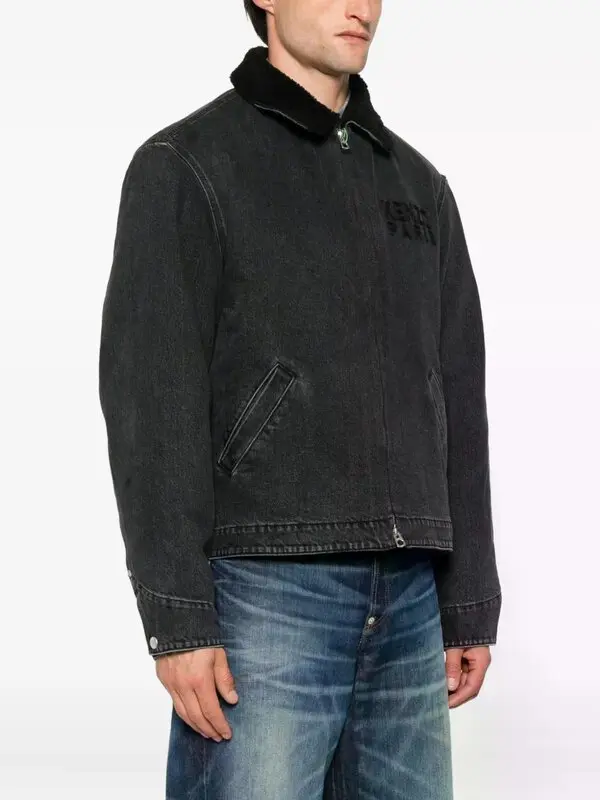 Kenzo Sherpa-collar Denim Jacket - Grey