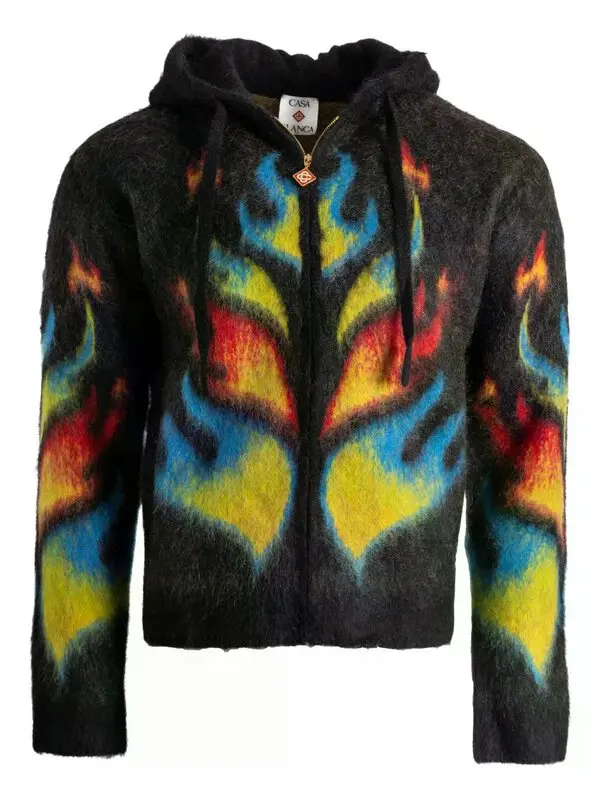 Casablanca Flame-pattern Hooded Jacket