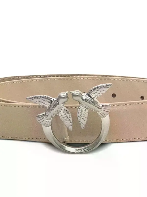 Pinko Bird Buckle Leather Belt - Neutrals