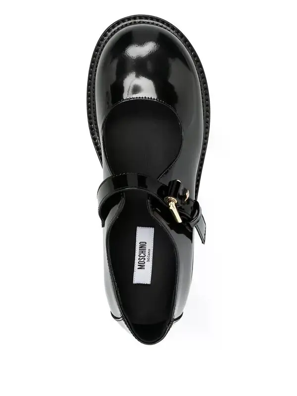 Moschino Buckle-fastening Patent-leather Pumps - Black