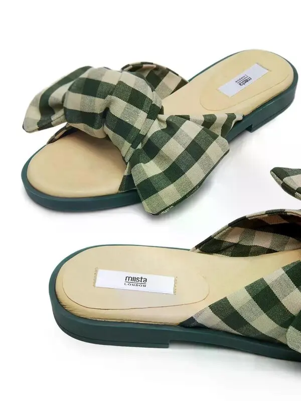 MIISTA Gingham Bow Sandals