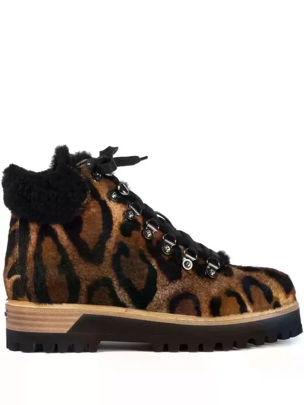LE SILLA St. Moritz Leopard-print Trekking Boots
