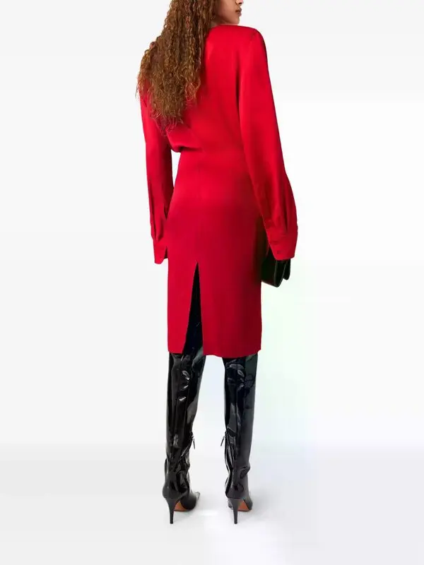 Stella McCartney Cowl-neck Draped Midi Dress - Red