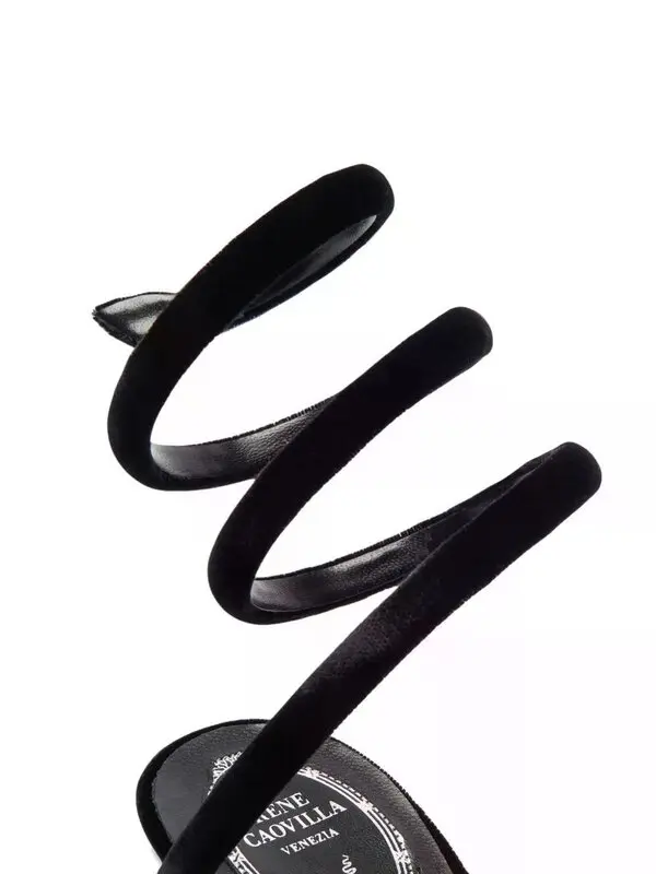 Rene Caovilla 80mm Cleo Spiral-ankle-strap Sandals - Black