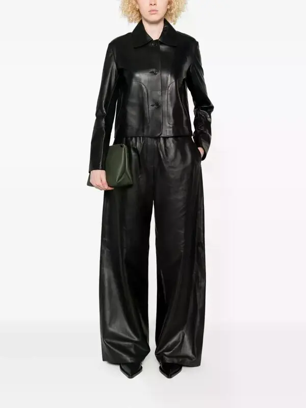 ARMA Elastic-waist Leather Trousers