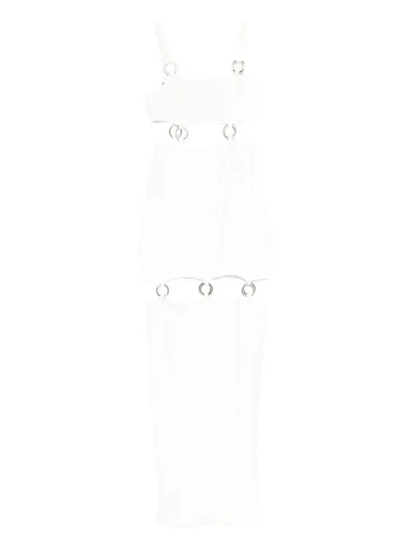 VESTIAIRE D'UN OISEAU LIBRE Ring-detail Midi Dress - White