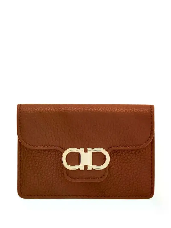 FERRAGAMO Gancini Calfskin Keyring Wallet - Brown