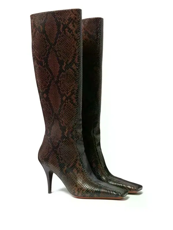 Stella McCartney Square-toe Snakeskin Boots