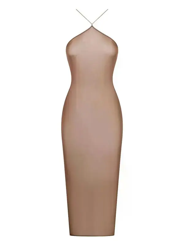 open lace back dress Red Beaded Satin Long V Neck Dress With Open Back