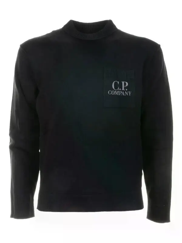 C.P. COMPANY Logo-patch Pocket Sweater - Black