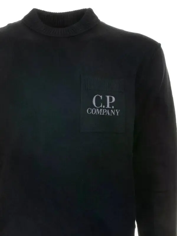 C.P. COMPANY Logo-patch Pocket Sweater - Black