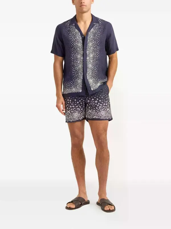 Orlebar Brown Maitan Floral-print Linen Shirt - Blue