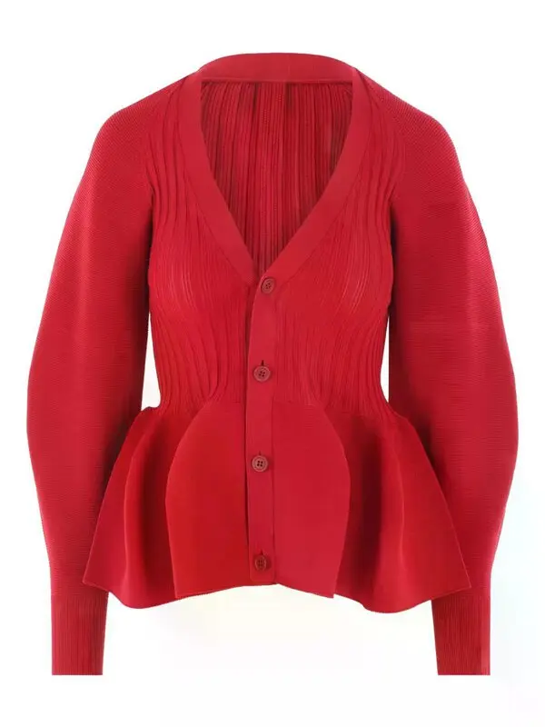 CFCL Ribbed Knit Peplum Cardigan