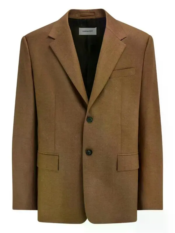 FERRAGAMO Single-breasted Blazer - Brown