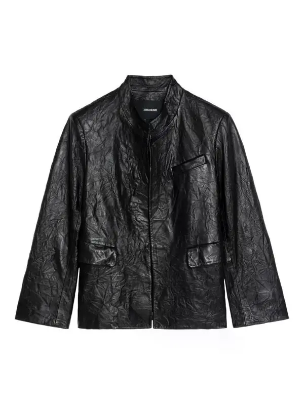 Zadig&Voltaire Crinkle Leather Blazer - Black