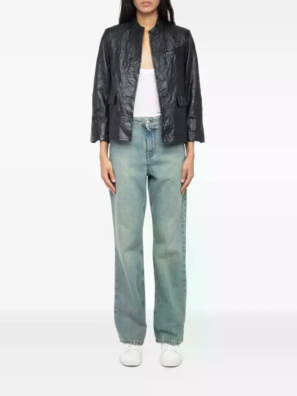 Zadig&Voltaire Crinkle Leather Blazer - Black