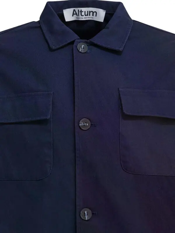 ALTUM Double-pocket Cotton Shirt Jacket - Blue