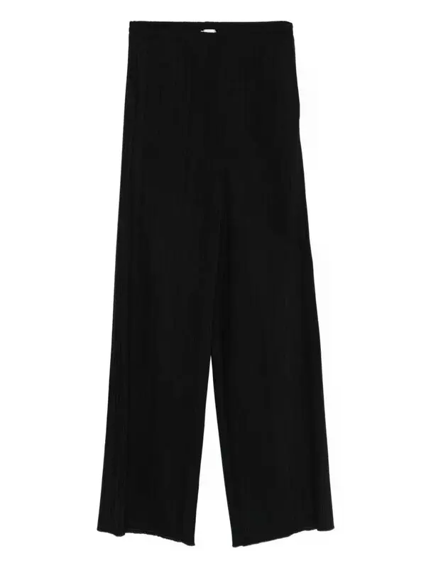 FORTE_FORTE Pleated Wide-leg Trousers - Black