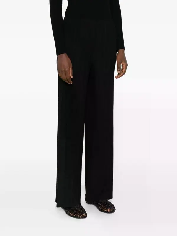 FORTE_FORTE Pleated Wide-leg Trousers - Black