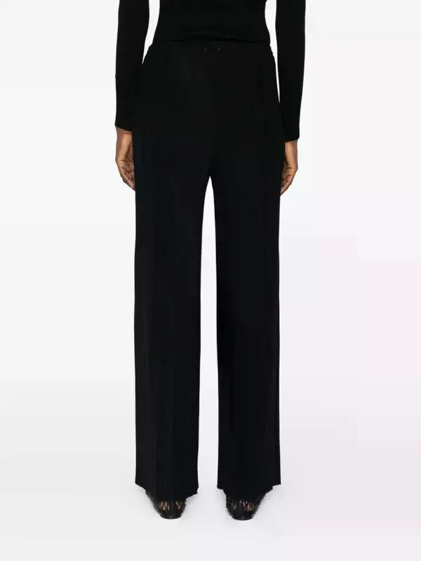FORTE_FORTE Pleated Wide-leg Trousers - Black
